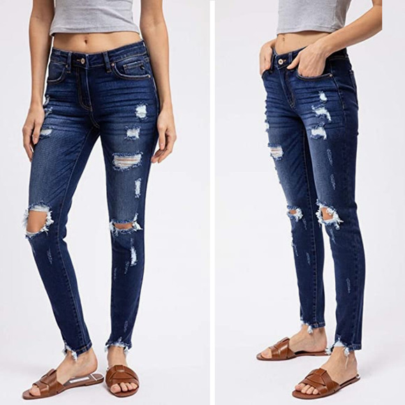 KanCan | Jeans | Kancan Dark Wash Distressed Ripped Skinny Jeans ...